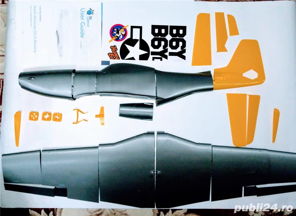 Avion / aeromodel P51 D Mustang printat 3D - KIT după planurile ...