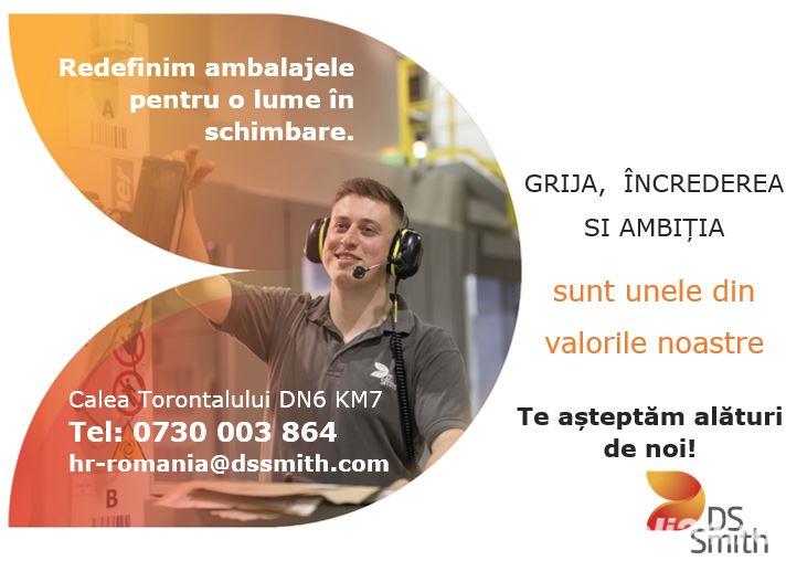 Operator productie • DS Smith Packaging Romania • Timisoara Timis