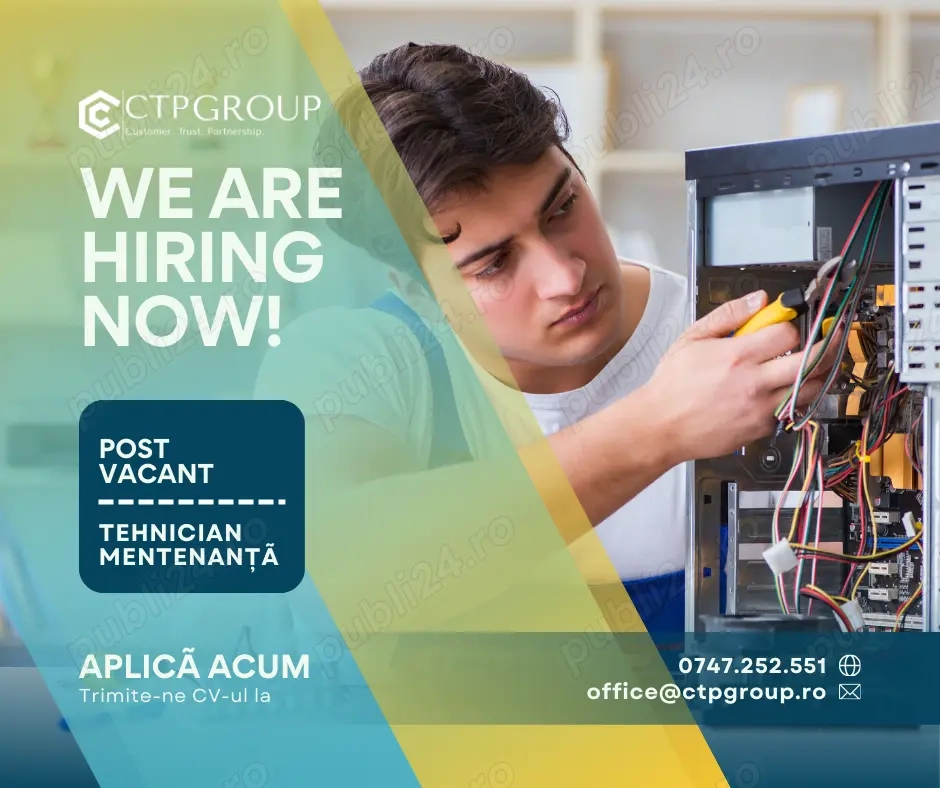 Tehnician mentenanța 5000-5500 lei NET - Ploiești • CTP Group • Ploiesti Prahova