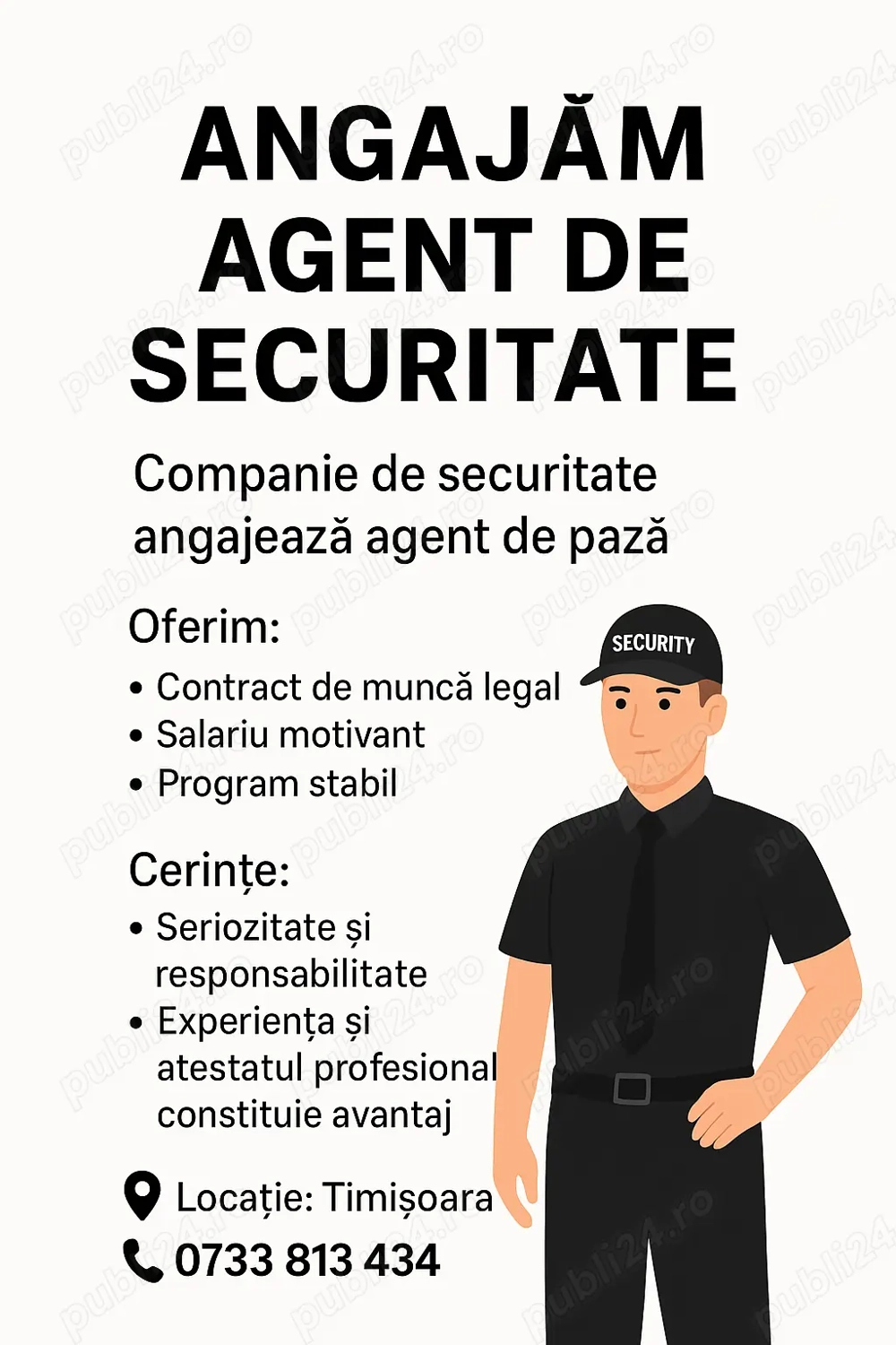 Angajam Agent de Securitate • Dragan Security • Timisoara Timis