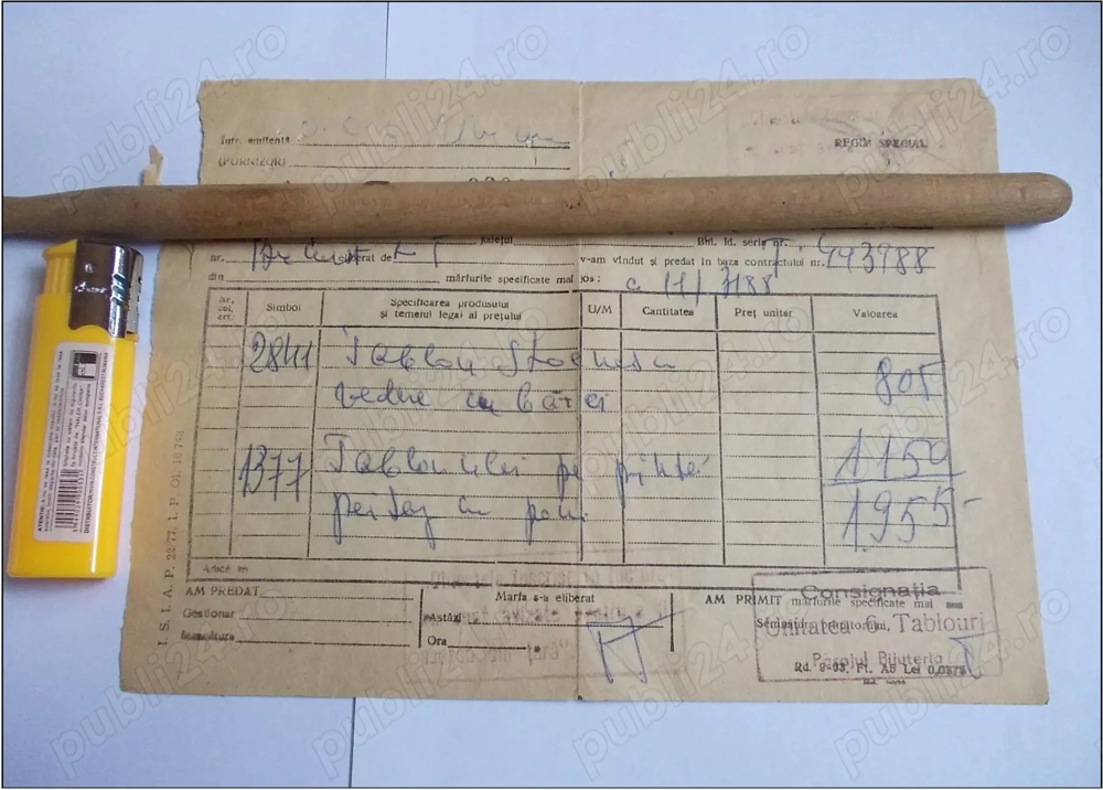 Chitanta, din 1973 de cumparare a 2 tablouri Sector 4 - Timp liber si sport