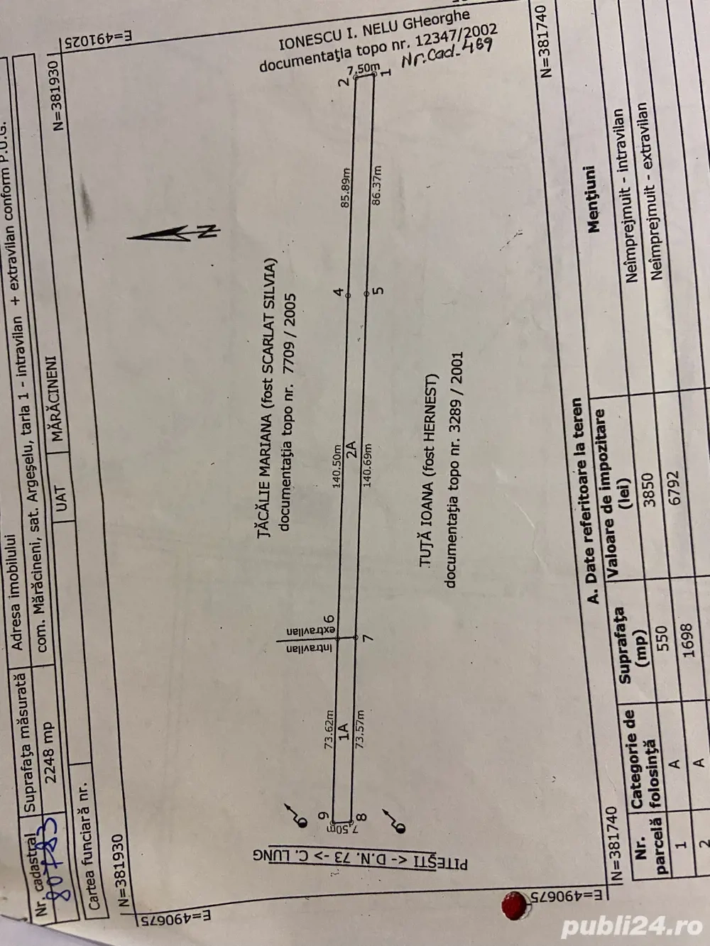 Vând teren Maracineni