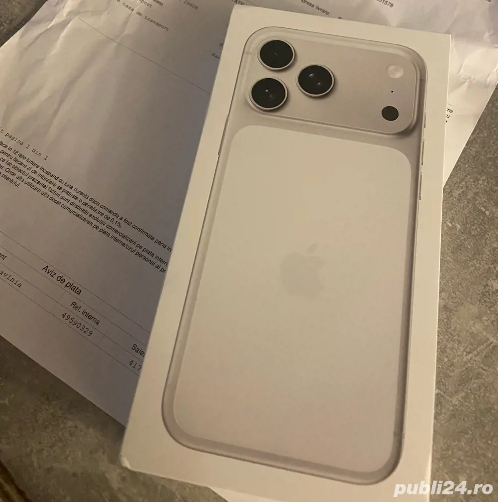 Iphone 17 Pro Max 256 Silver Lugoj - Electronice