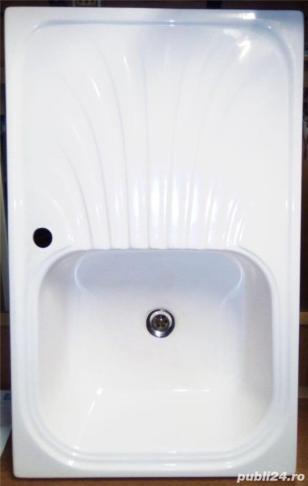 Chiuveta fibra de stricla / acryl / inox cu o cuva console metalice ...