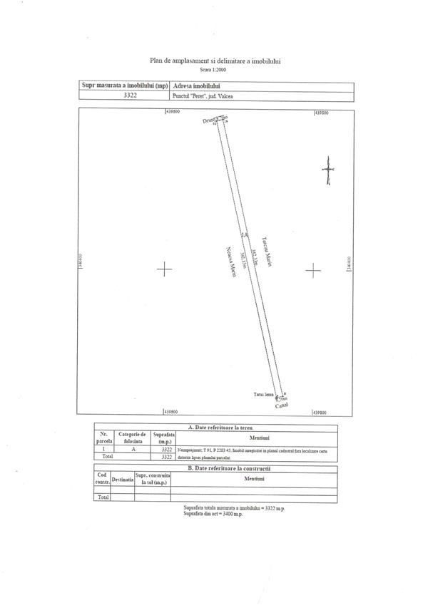 Vand teren extravilan 3322 mp • Stanesti-Lunca, Valcea