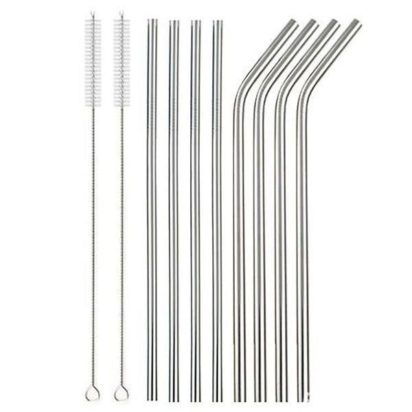 Set 8 Paiuri Oțel Inox și Sticlă Refolosibile Evenimente Speciale Noi ...