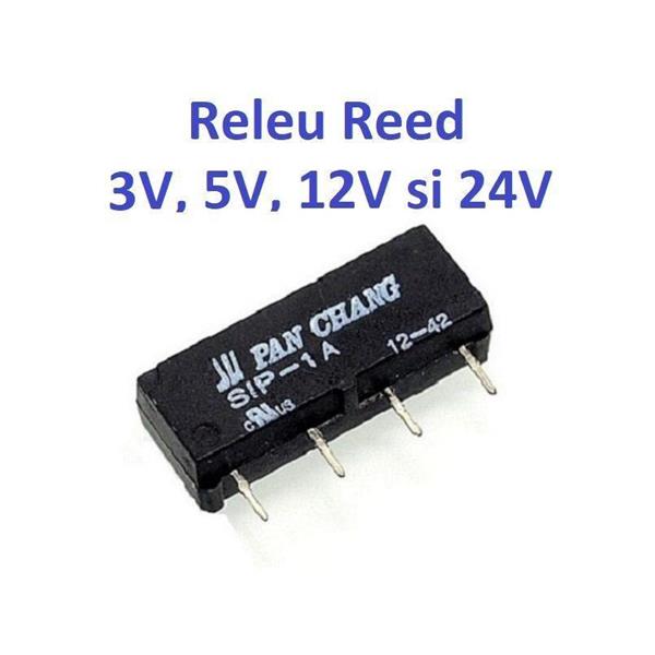 Releu reed 3v, 5V, 12V, 24V, 1A, 7.9x19mm, relee arduino, atmel, pic ...