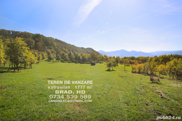 Vand teren extravilan 1777 mp • Brad, Hunedoara