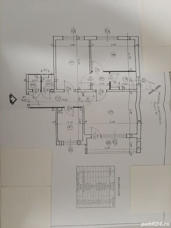 Vand apartament 3 camere cam. Circular, 64 mp • Sector 6 Bucuresti