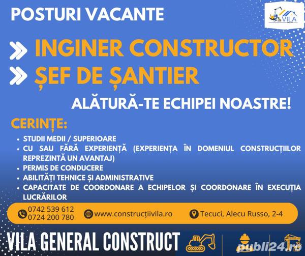 Anunț angajare • SC VILA GENERAL CONSTRUCT SA • Tecuci Galati - Publi24