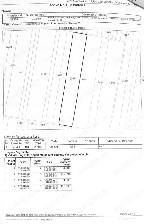 Vand teren extravilan • Gradistea Calarasi
