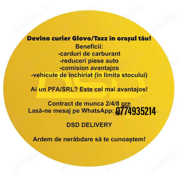 ANGAJARI TAZZ!!! • DSD DELIVERY • Botiz Satu Mare