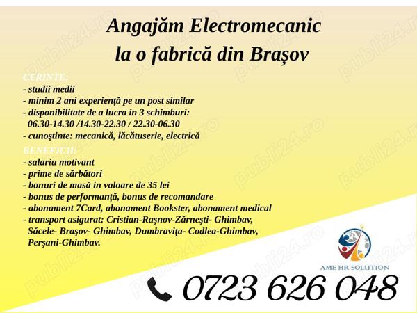 Angajăm Electromecanic • AME HR SOLUTION • Brasov Brasov