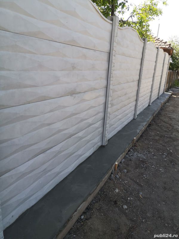 Gard din placi de beton diferite modele Peretu - Casa si gradina