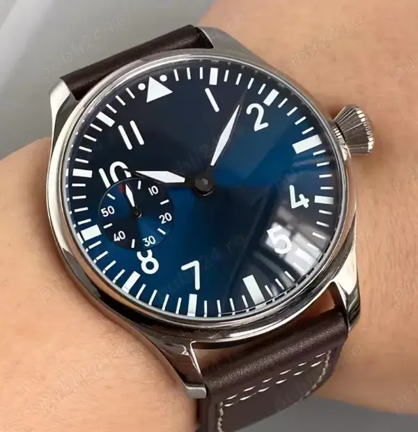 Ceas Parnis Pilot Aviator 44 mm mecanic Asian Unitas 6497 Sector 4 ...