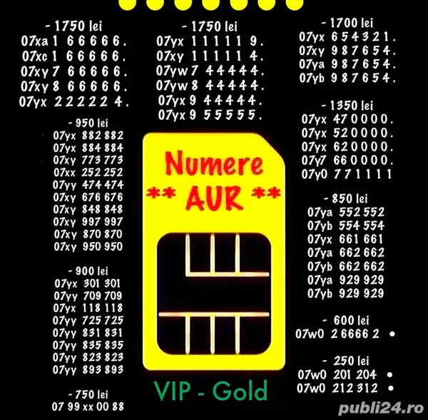 Numere telefon Vip * Numar Gold Aur * Cartele Sim cu Impact Vizual Corabia - Electronice