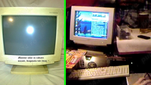 Monitor Calculator PC Vechi Retro cu tub CRT color RARITATE Vintage ...