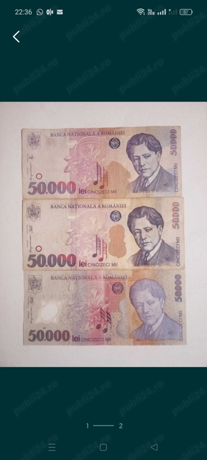 Bancnote 50.000 lei 1996, 2000, 2001 conform poze Suceava - Timp liber ...