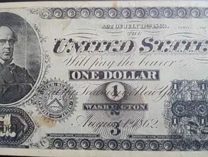 Bancnota Veche Americana de 1 dolar emis in Washington in August 1862 ...